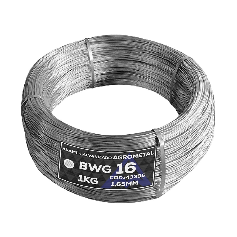 Arame Galvanizado 1,65mm 16 Bwg/ 1kg Agrometal - Loja Agrometal