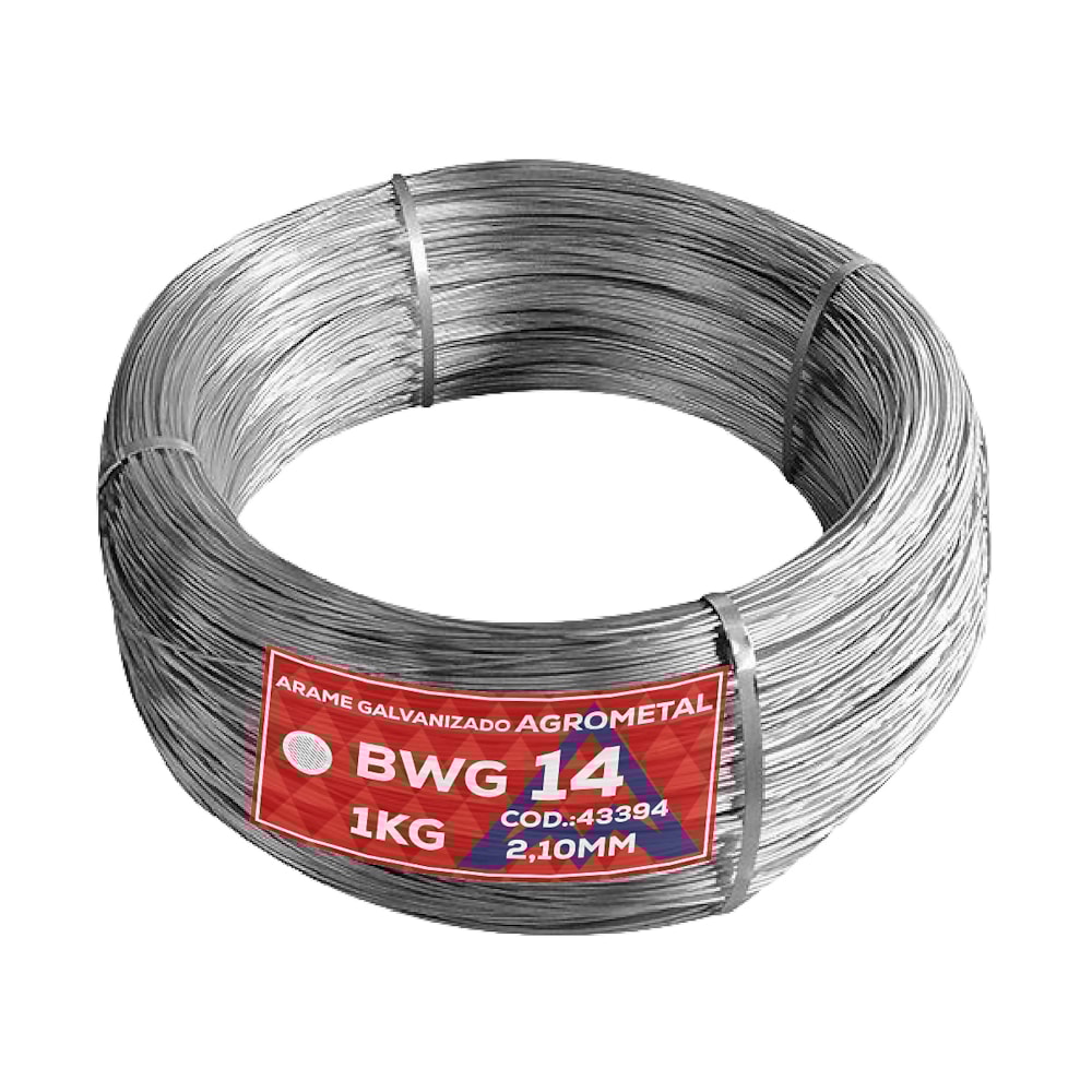 Arame Galvanizado 2,10mm 14 Bwg/ 1kg Agrometal - Loja Agrometal