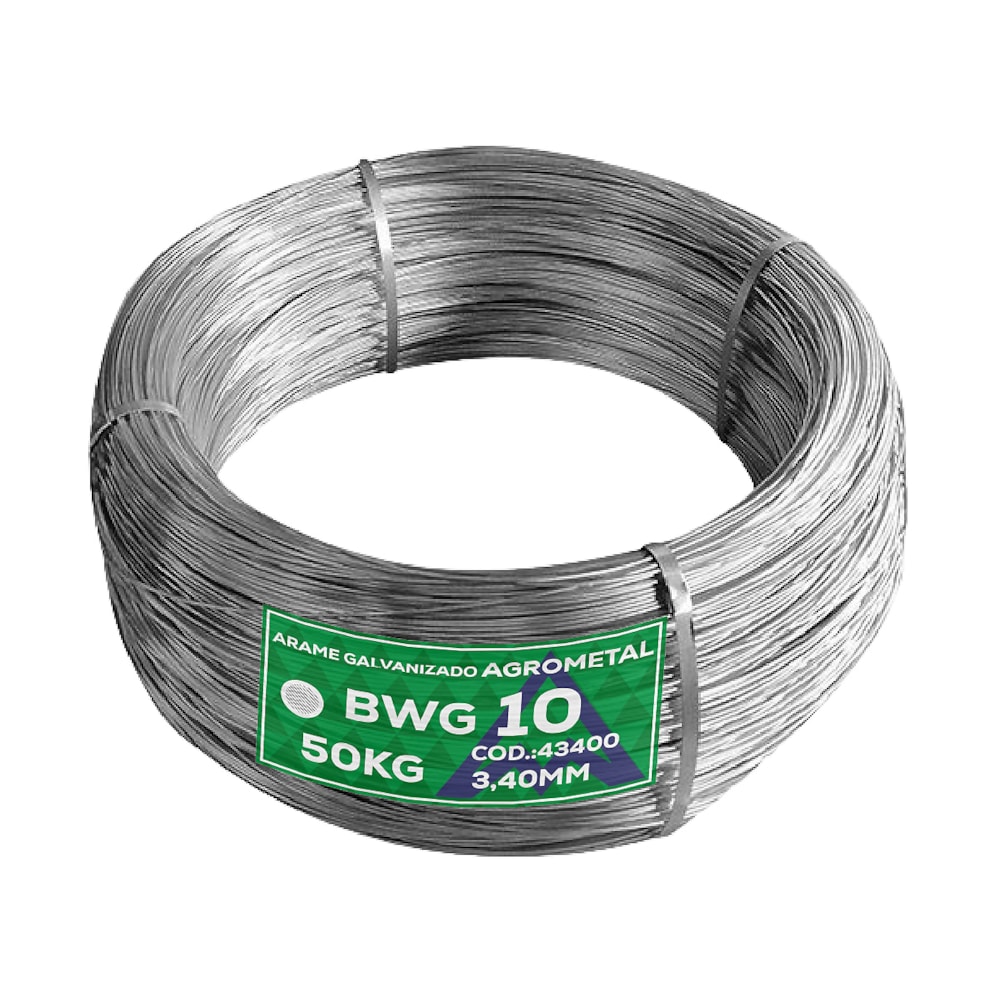 Arame Galvanizado 3,40mm 10 Bwg/ 50kg Agrometal - Loja Agrometal
