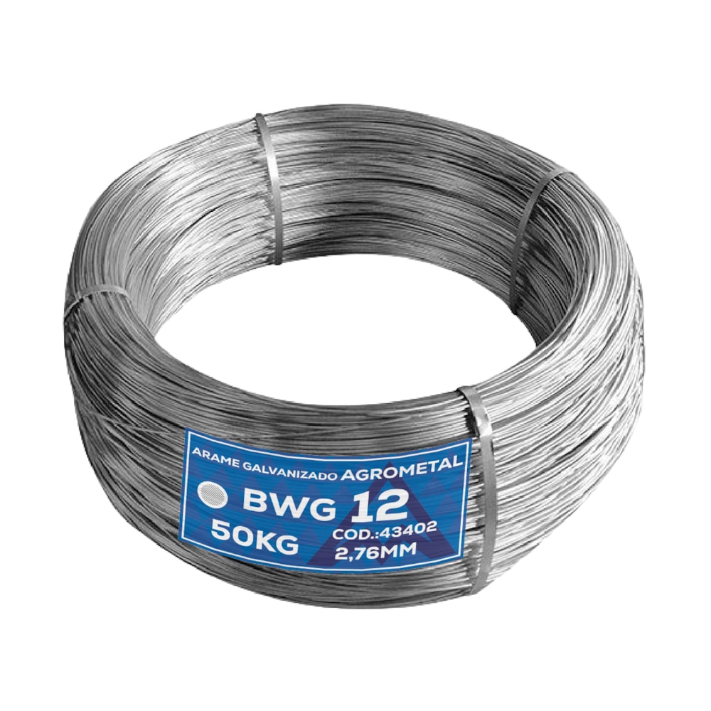 Arame Galvanizado 50Kg N° 12 Bwg Fio 2,76mm Agrometal - Loja Agrometal