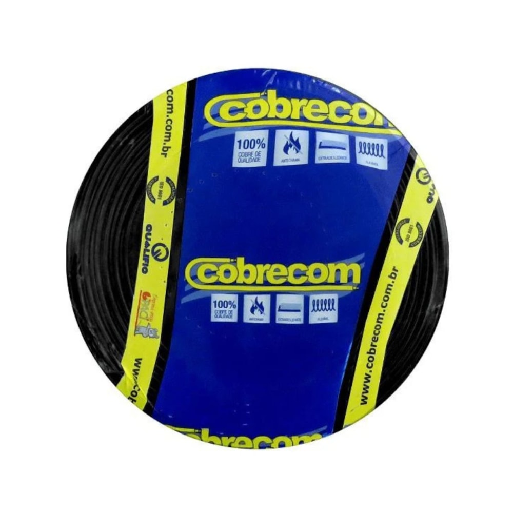 Cabo de Cobre Flexicom 750V 1,5mm Preto 100 Metros- Cobrecom - Loja Agrometal