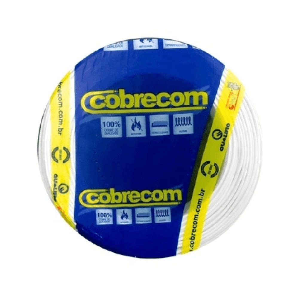 Cabo Flex 750v 10mm Branco Cobrecom Rolo Com 100 Metros - Loja Agrometal