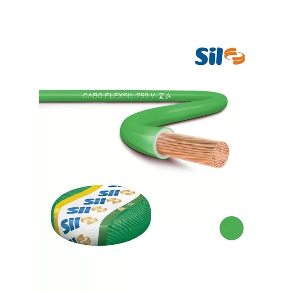 Cabo Flexível Verde 750V 6 mm Rolo de 100 Metros - Sil Cabos - Loja ...