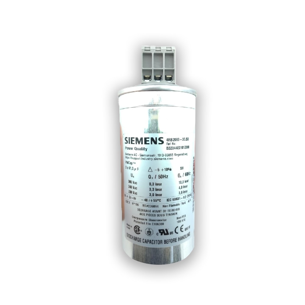 Capacitor trifasico 20KVAR 380V B32344-E3201 SIEMENS - Loja Agrometal