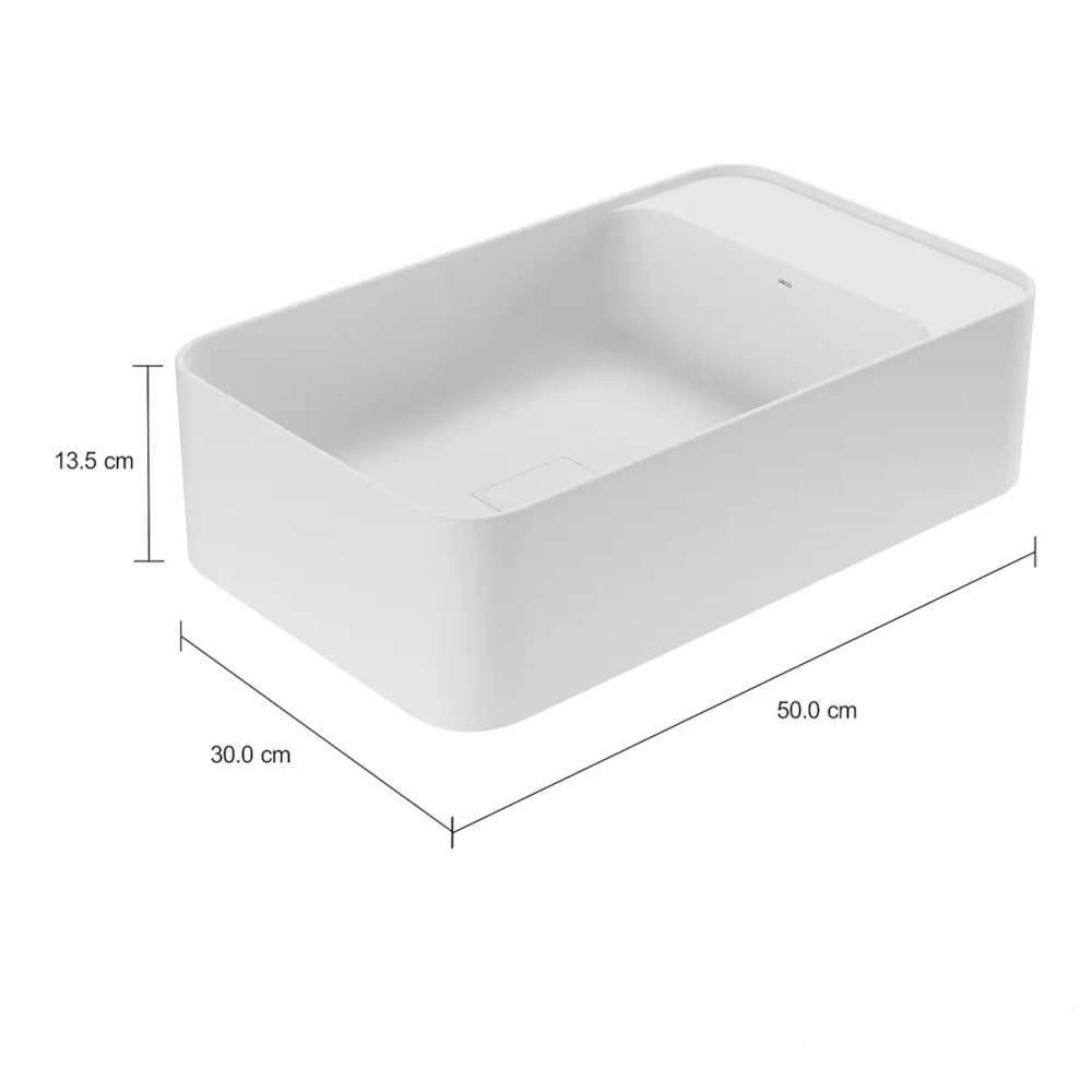 Cuba Retangular Slim 50cm Deca Suspensa Branca Mesa Direita - Loja ...