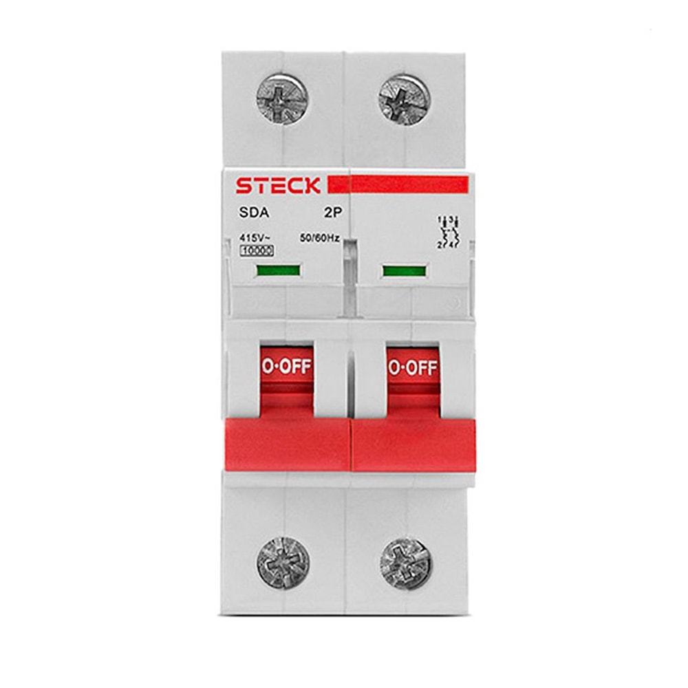 Disjuntor Bipolar 2 polos 32A curva com 3KA Steck SDD62C32 - Loja Agrometal