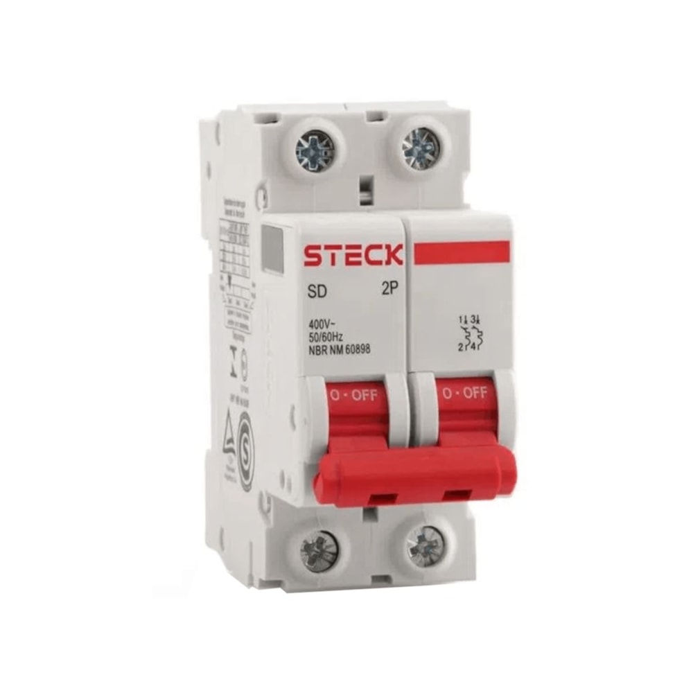 Disjuntor Bipolar 4A Mini 3KA 230/400VCA C SDD62C04A Steck - Loja Agrometal