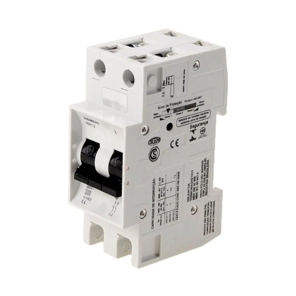Disjuntor Bipolar Curva B 6A Siemens 5SX12C6 - Loja Agrometal