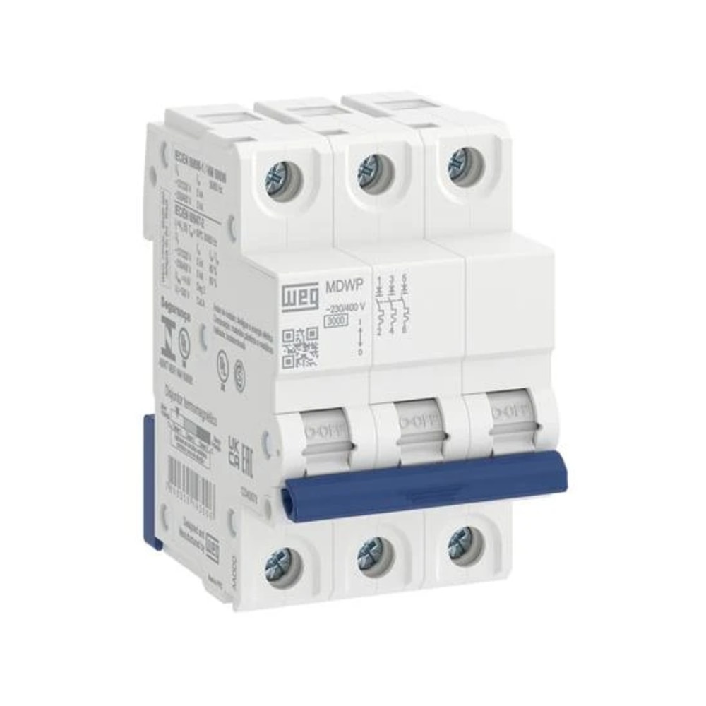 Disjuntor DIN 3 POLOS MDWP-C 40A WEG - Loja Agrometal