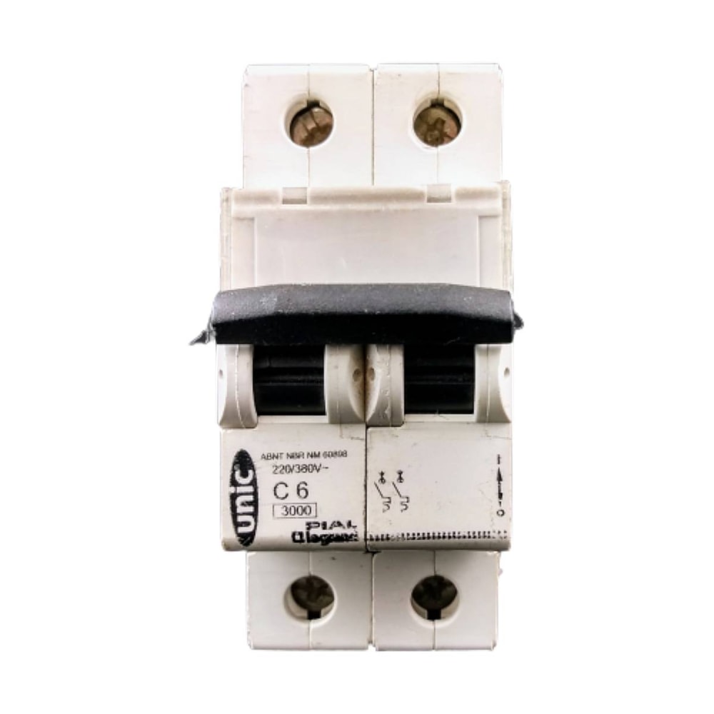 Disjuntor Unic Din Bipolar 6A Pial Legrand 609924 - Loja Agrometal