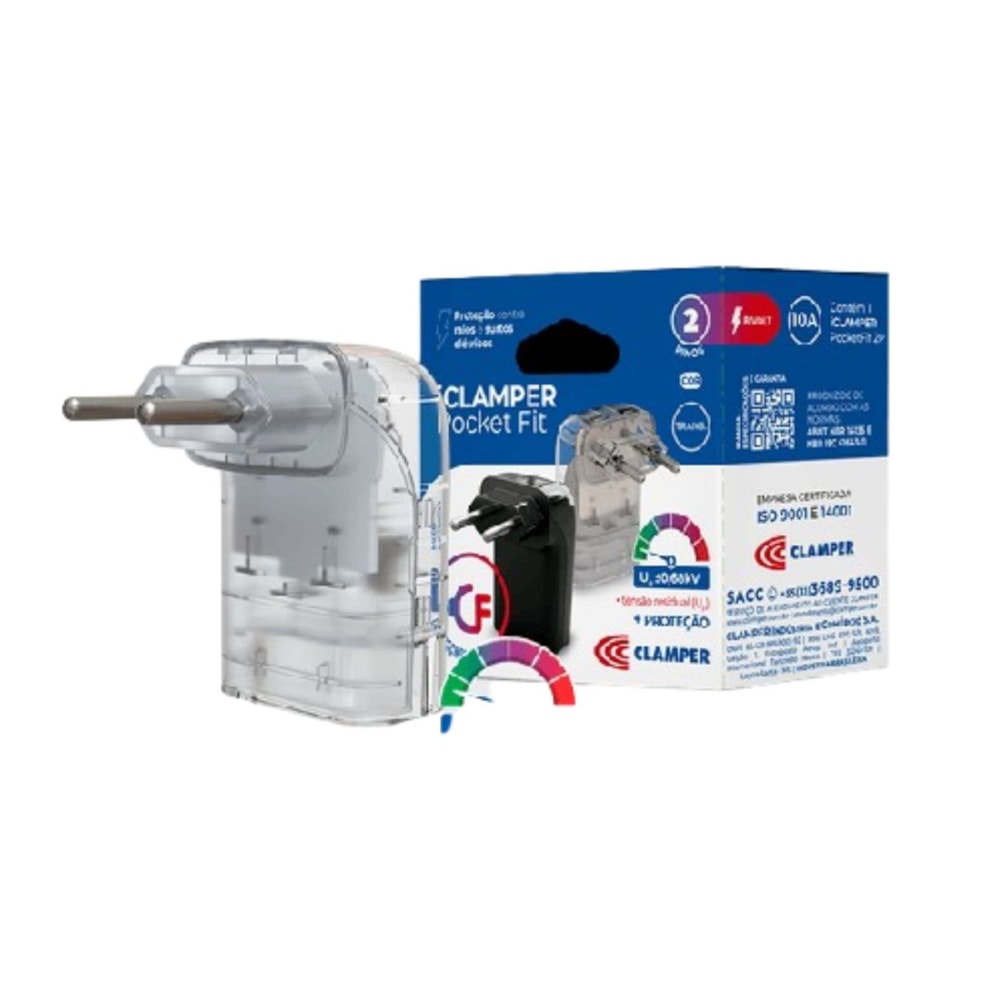DPS iCLAMPER Pocket Fit 2P 20A Transp. Protetor - Clamper - Loja Agrometal