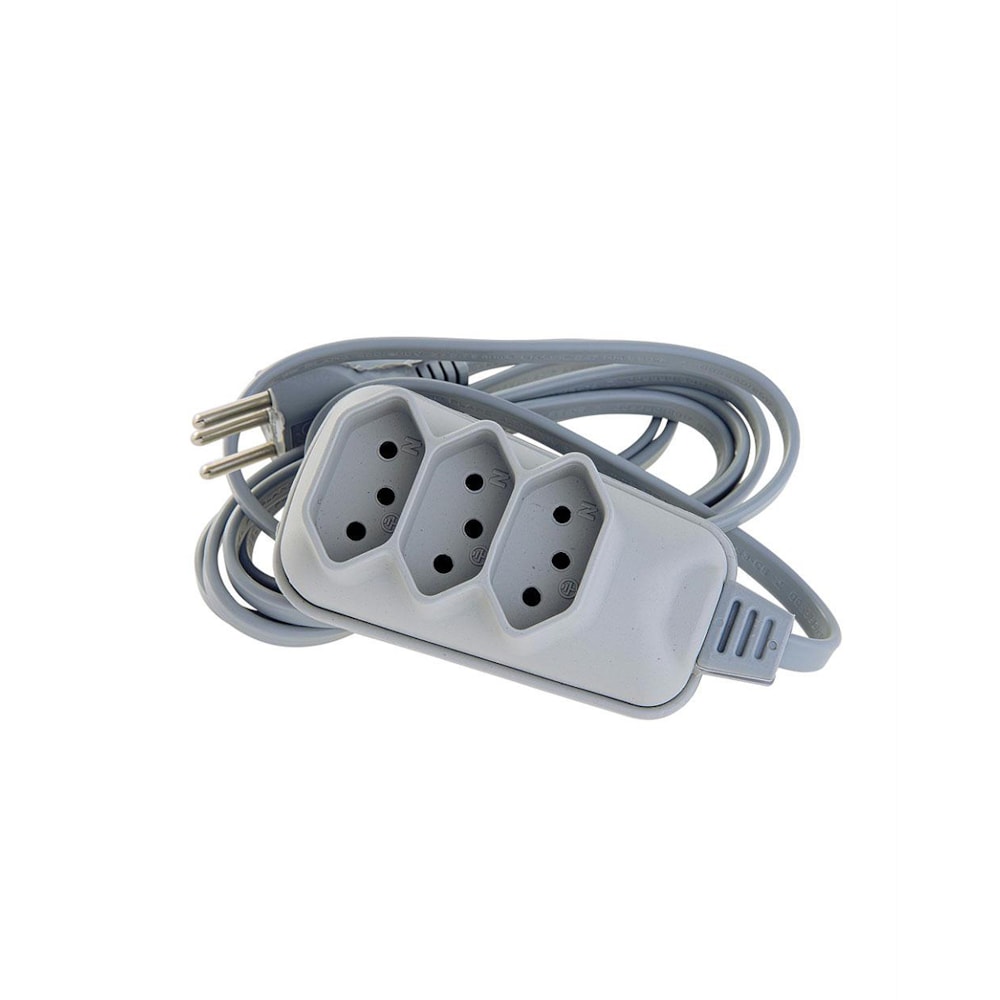 Extensão Compacta Com Cabo Pp Chato 10a 250v 10m Cinza Ilumi - Loja ...