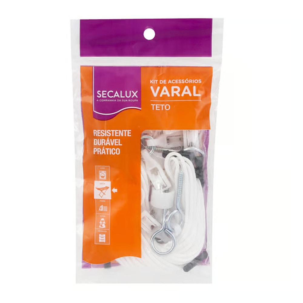 Kit para Varal de Teto Sem Corda Secalux 31050 - Loja Agrometal