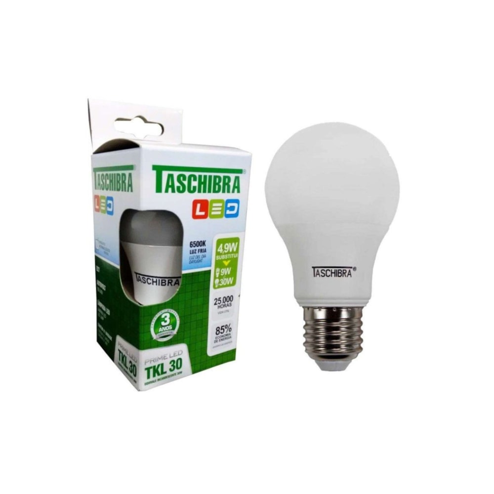 Lâmpada Led Tkl 30 4.9w 6500k E27 - Taschibra - Referência: 2669 - Loja Agrometal