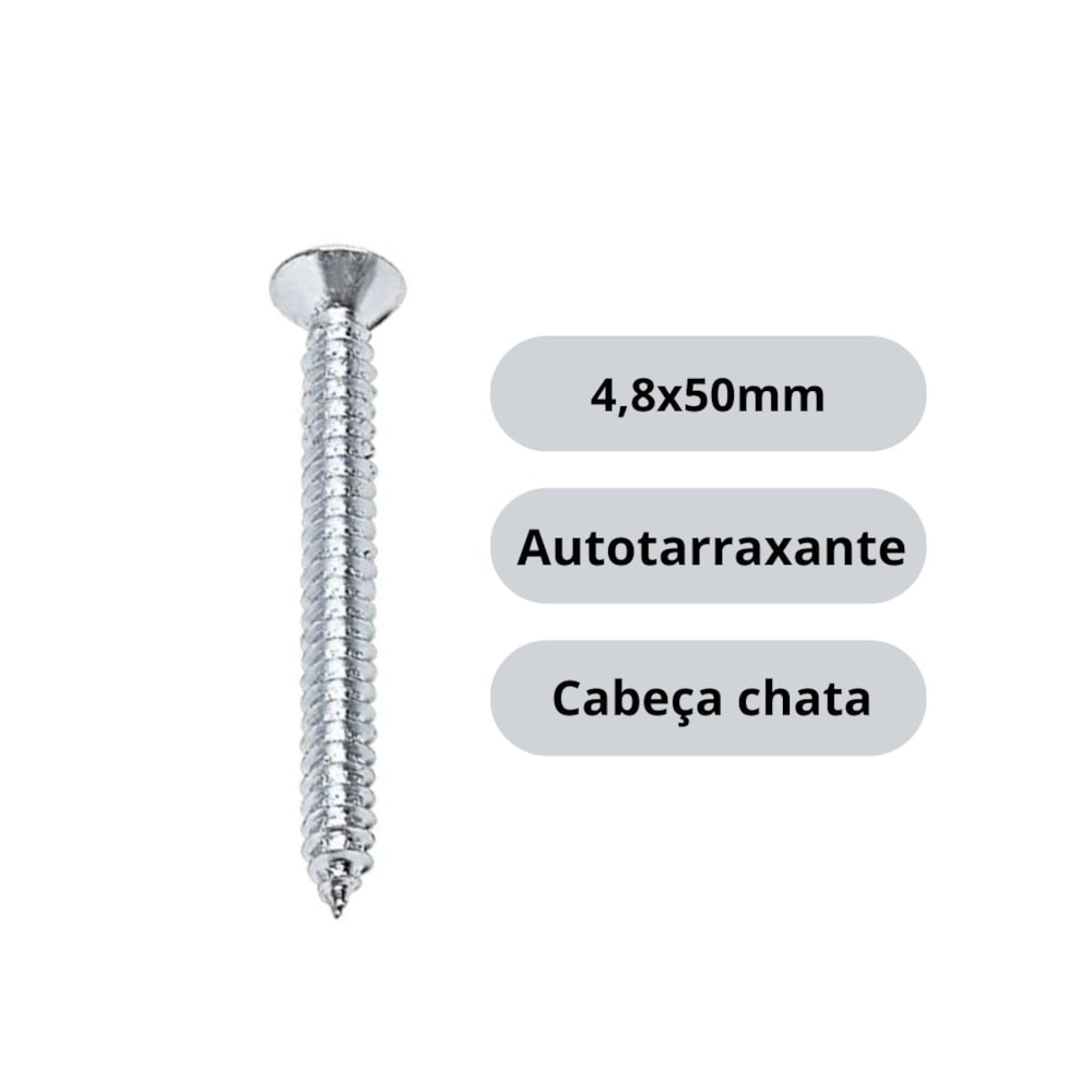Parafuso Autotarraxante Cabeça Chata 4,8x50mm C/10Un Bemfixa - Loja ...