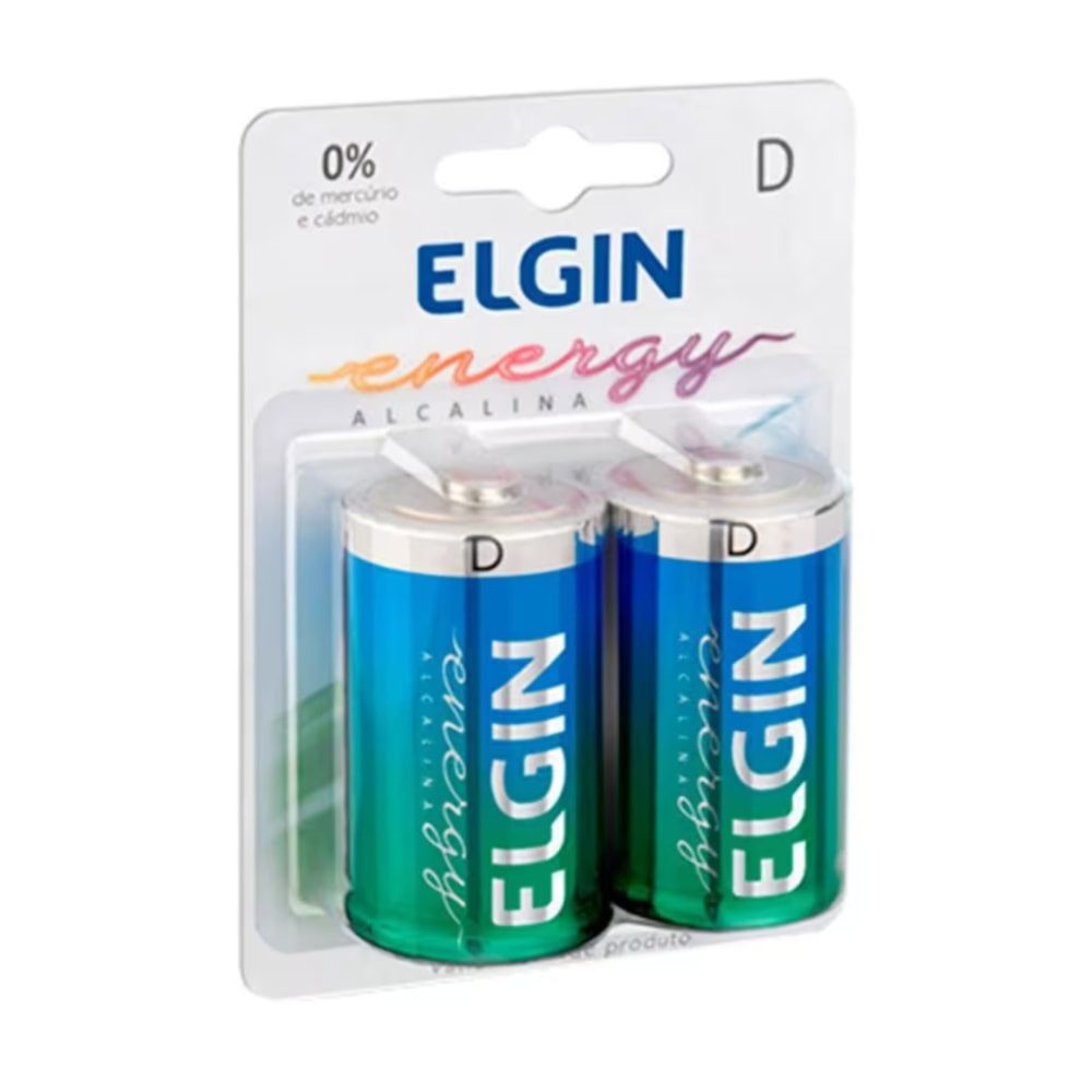 Pilha D Alcalina LR20 com 2 Unidades Elgin - Loja Agrometal