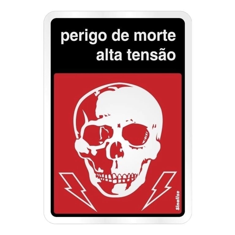 Placa De Sinal em Alumínio 16x23cm Perigo De Morte Sinalize - Loja ...