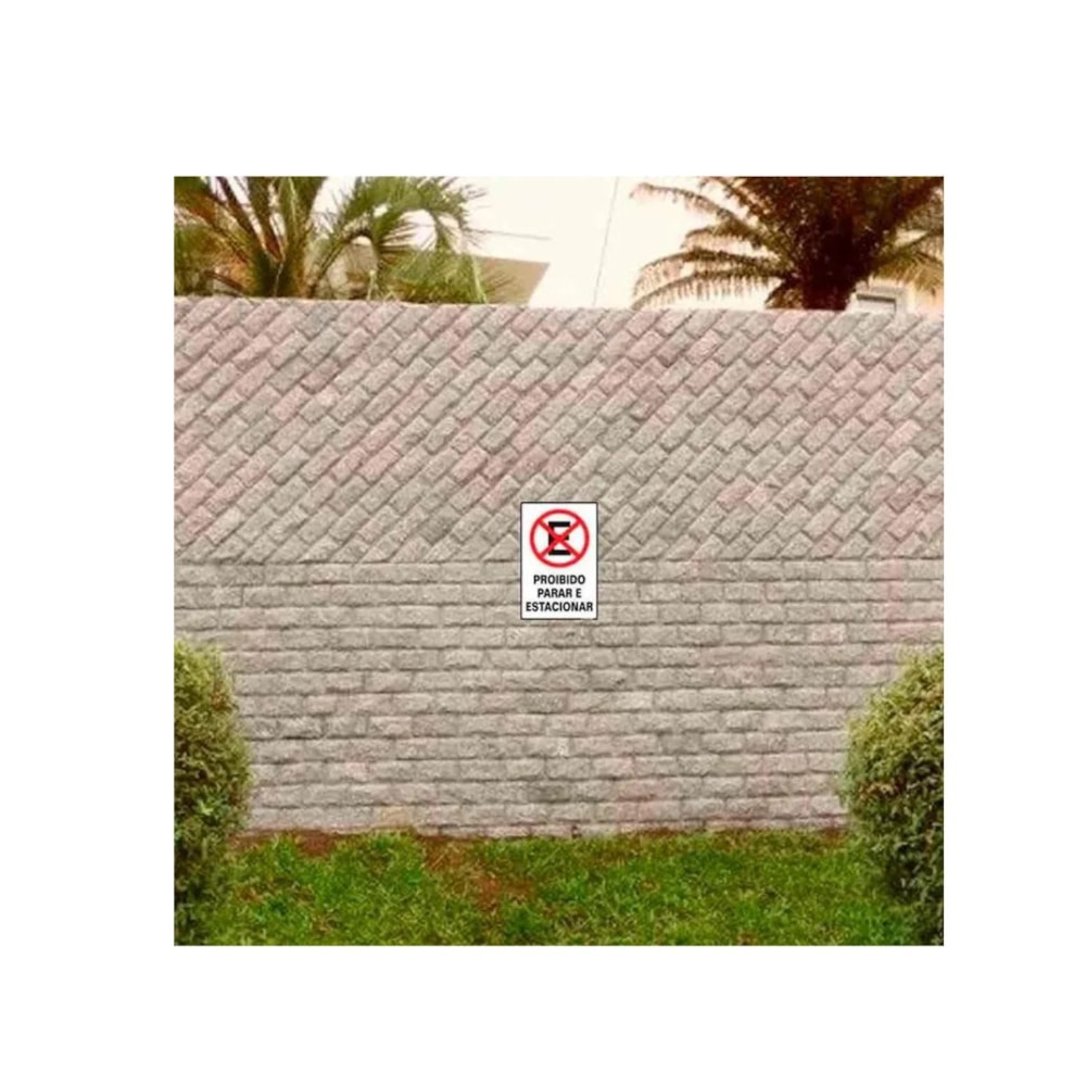 Placa de Sinal Proibido Parar e Estacionar 20x30cm Sinalize - Loja ...