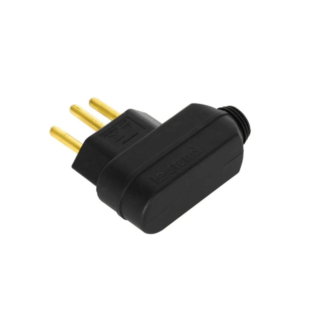Plug Macho Pb 10A 2P+T Preto 615911 Pial Legrand - Loja Agrometal