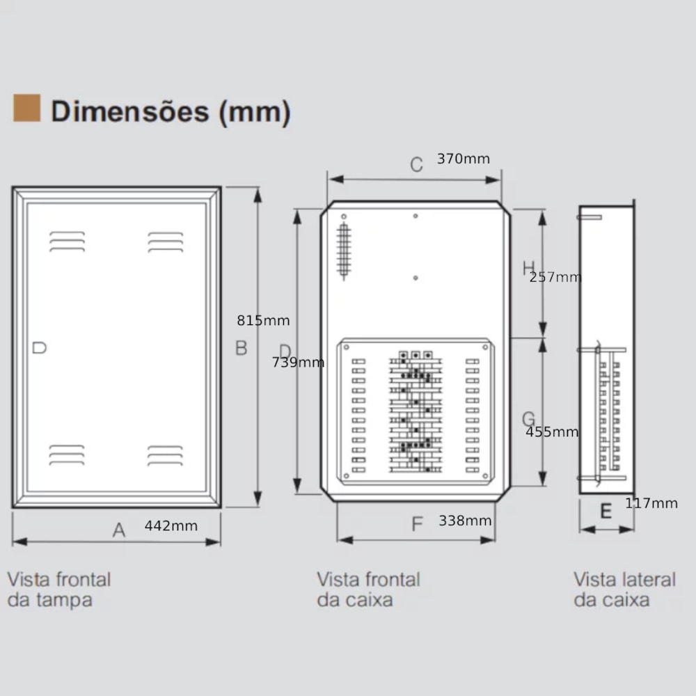 Quadro Distribuição Embut 44DIN/32UL 150A S/Barramento Cemar - Loja ...