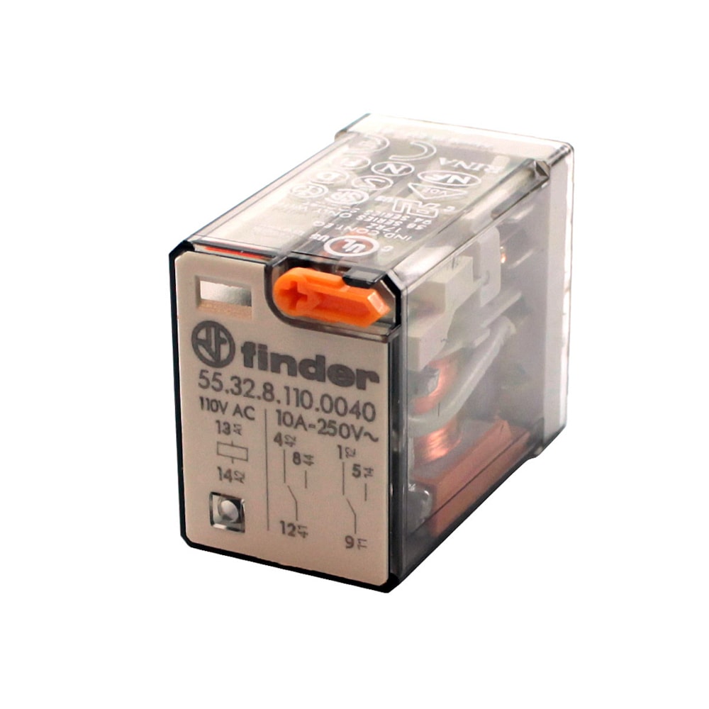Relé Industrial Finder 2Rev 110Vca 553281100040 - Loja Agrometal