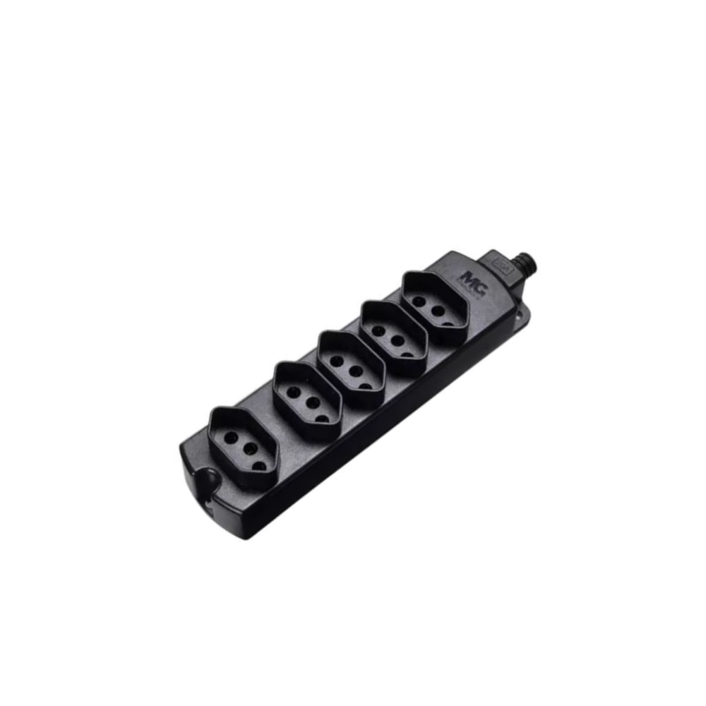 Tomada Multipla Preta 20A 2P+T 5 Tomadas - Margirius - Loja Agrometal